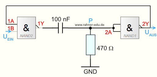 Monoflop One Shot Univibrator - nicht retriggerbar - steigende fallende ...