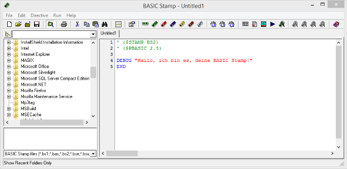 BASIC Stamp - Editor - Unterricht - Lernmaterial - Mikrokontroller - MINT - Schule
